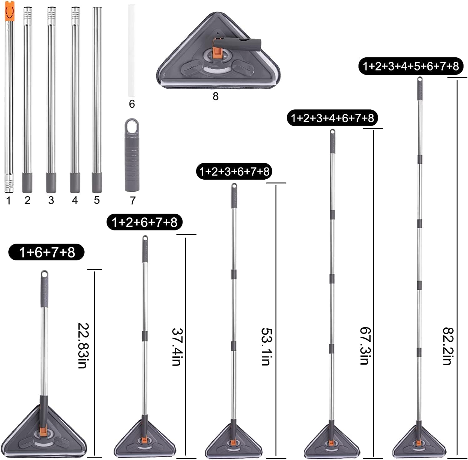 Limpiador de pared con mango largo limpiador de techo y plumero de ...