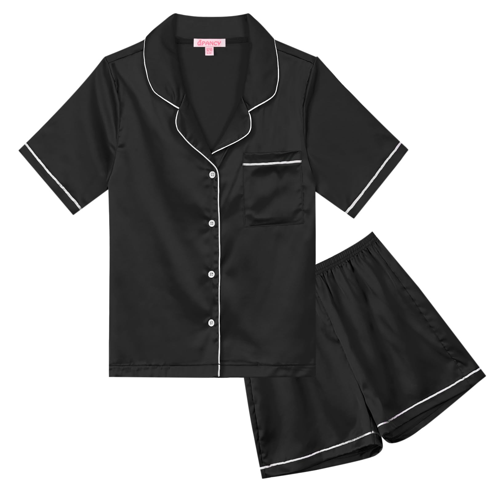 Amazon.com: QPANCY Kids Satin Pajamas Sets Baby Boy Girl Button-Down ...
