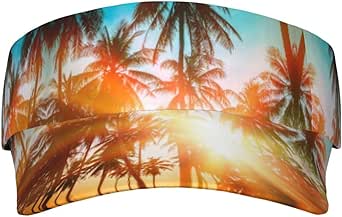 Amazon.com: Tropical Island Palm Tree Sport Sun Visor Adjustable Summer ...