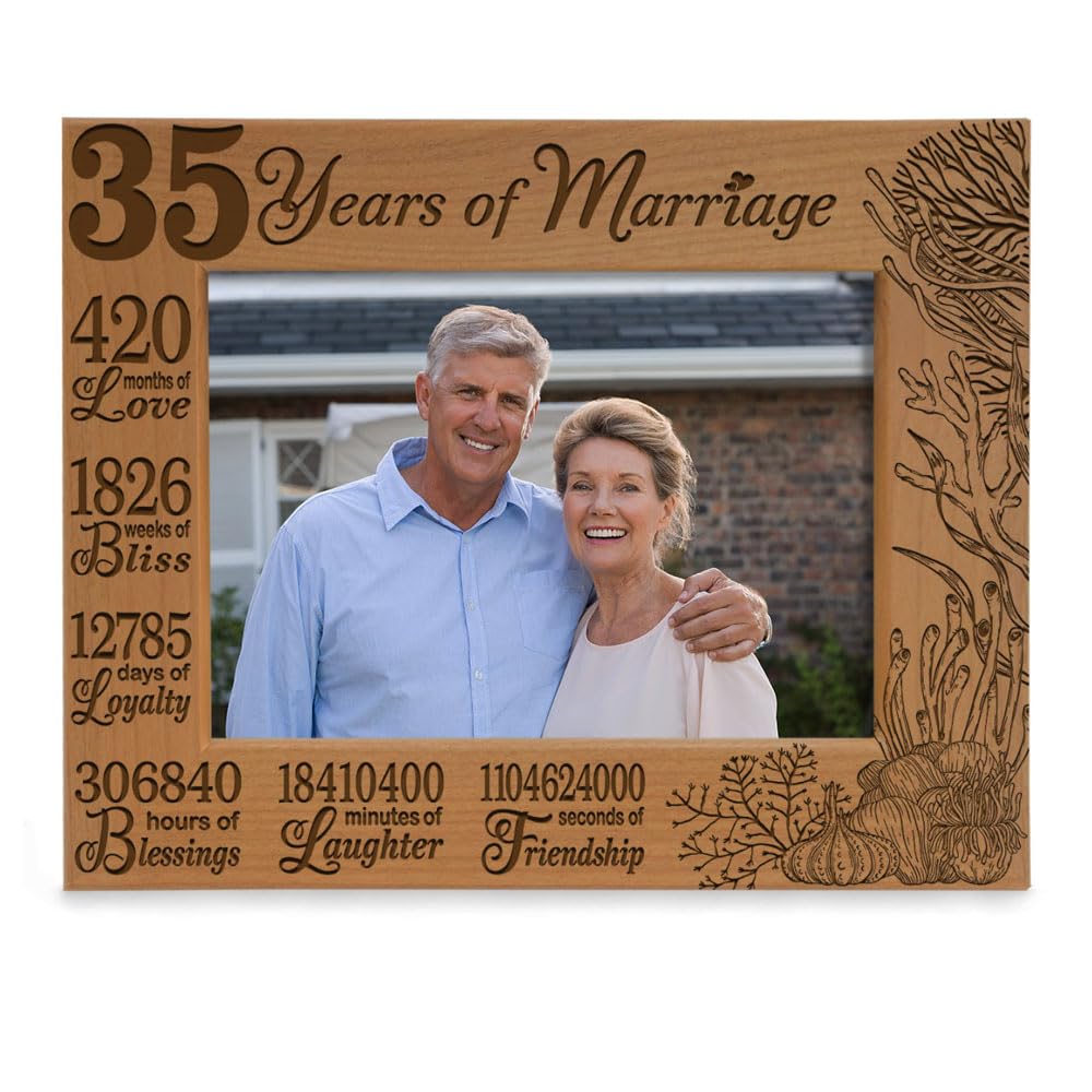 Amazon.com - KATE POSH 35 Years of Marriage Picture Frame, Traditional ...