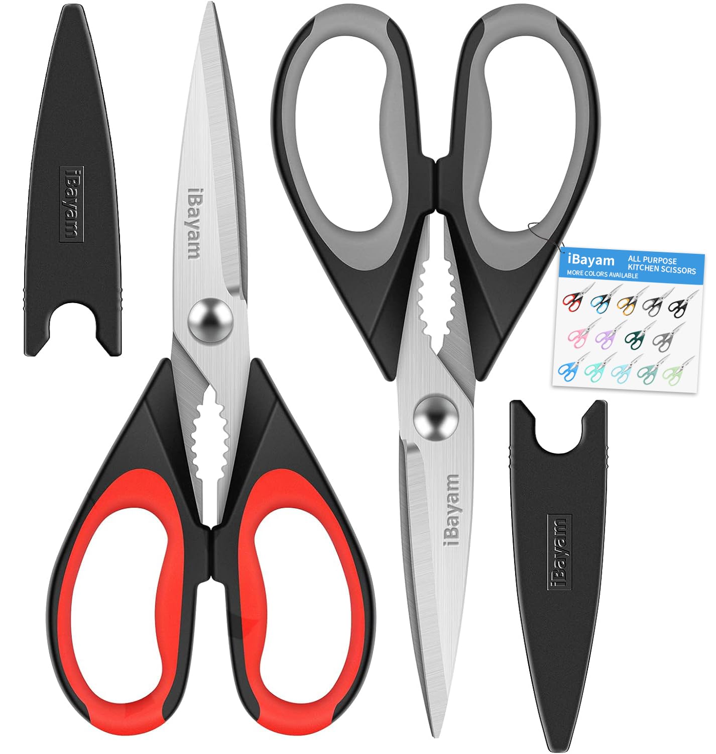 Amazon.com: iBayam Kitchen Scissors All Purpose Heavy Duty, Kitchen ...
