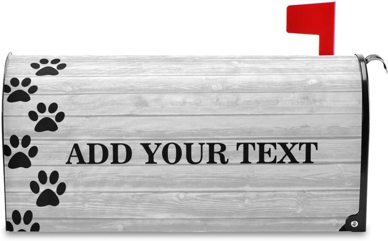 Amazon.com: Dog Paw Wood Grain Custom Personalized Mailbox Covers ...