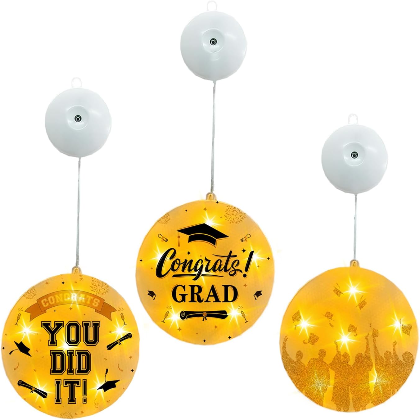 Amazon.com: 2024 Graduation Window Lights, 3pcs Hanging Window ...