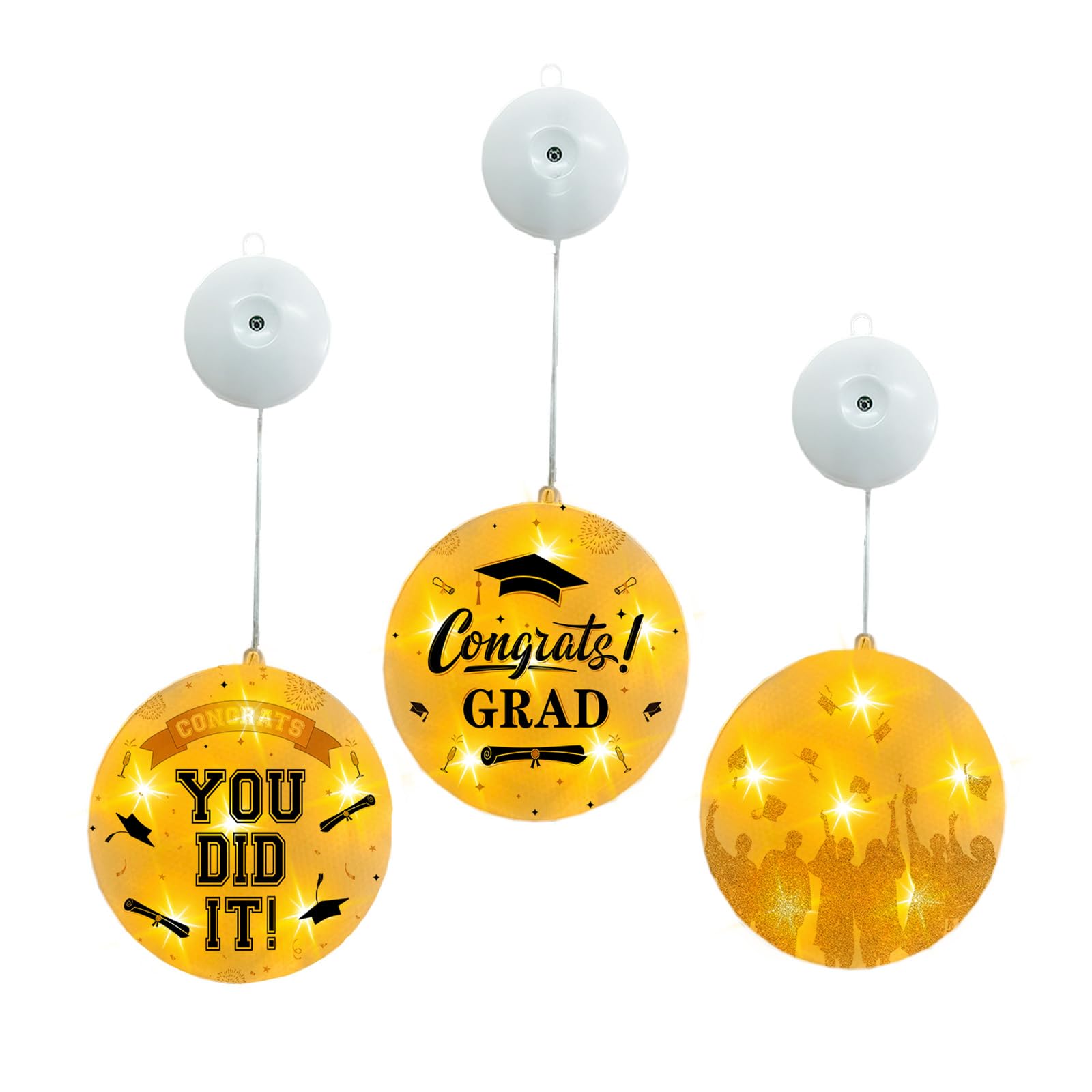 Amazon.com: 2024 Graduation Window Lights, 3pcs Hanging Window ...