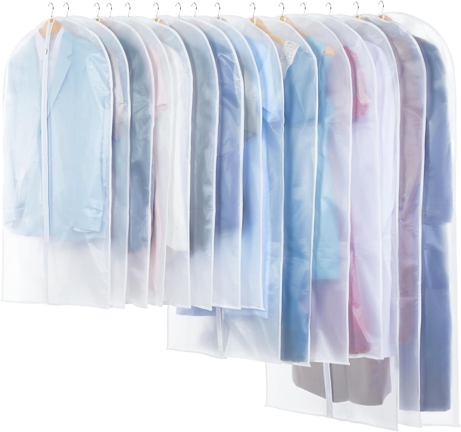 Amazon.com: 20 Pack Translucent Garment Bags for Hanging Clothes with ...