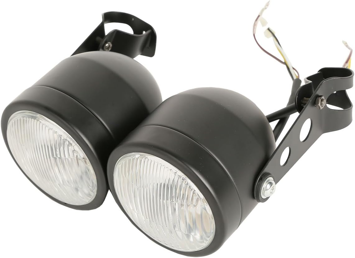 Amazon.com: XMT-MOTO Twin Front Headlight W/Bracket For Dual Sport ...