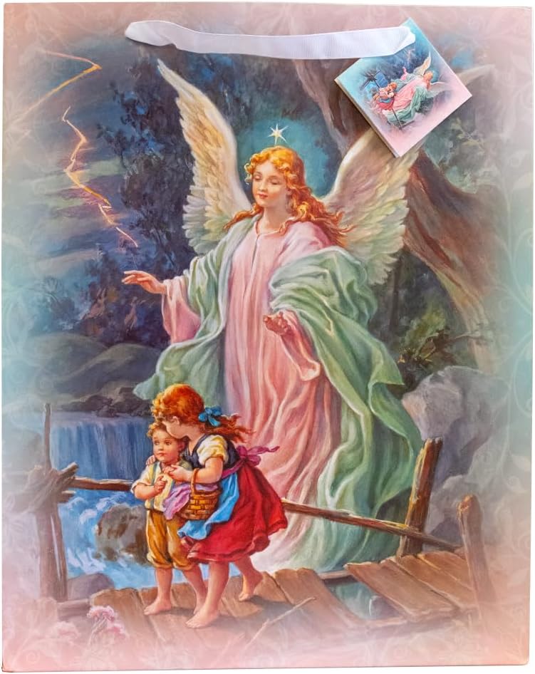 Amazon.com: Gift Bag with Guardian Angel Design | Includes Tissue Paper ...