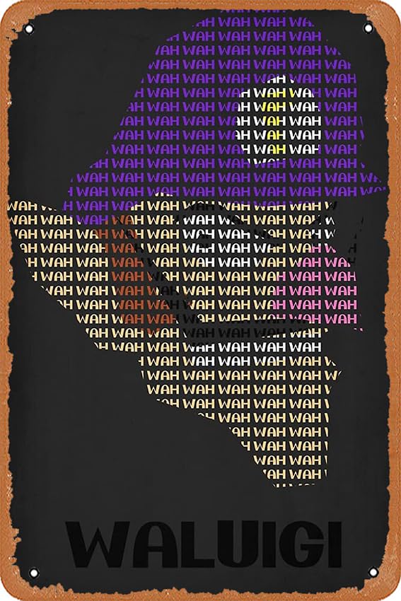 Amazon.com : muecddoa Wall Decor Sign - Wah - Waluigi Poster - 8X12 ...