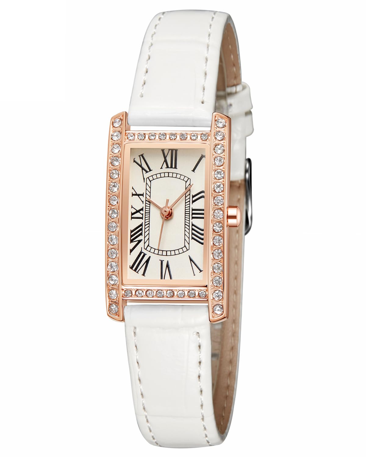 CIVO Watches for Women Elegant Ladies Watch Classic White Leather Strap ...