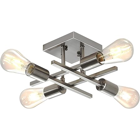 Eidonta Industrial 4-Light Semi Flush Mount Ceiling Light Fixture ...