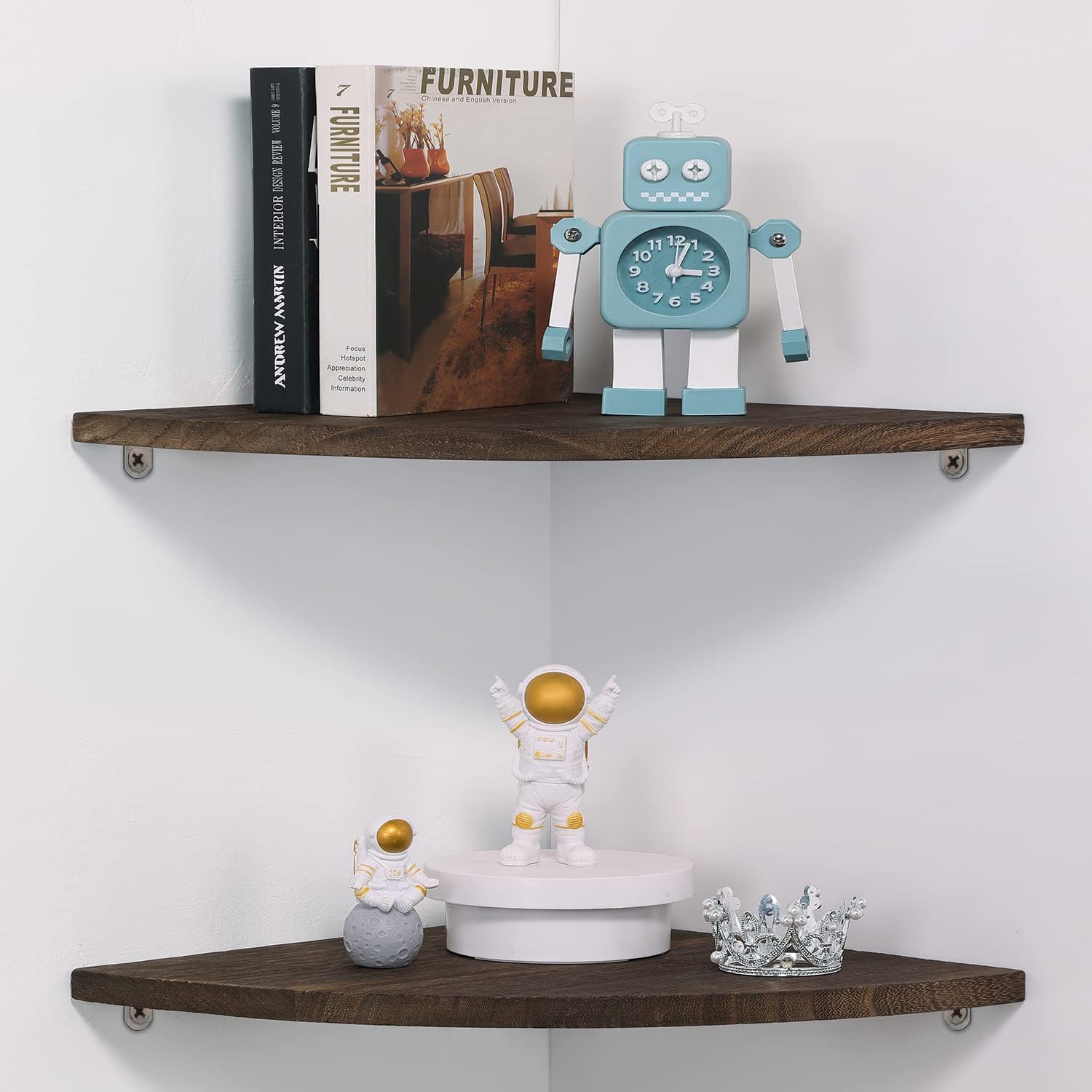Amazon.com: Gulfmew Wooden Corner Shelves Set of 4 Sizes Floating ...