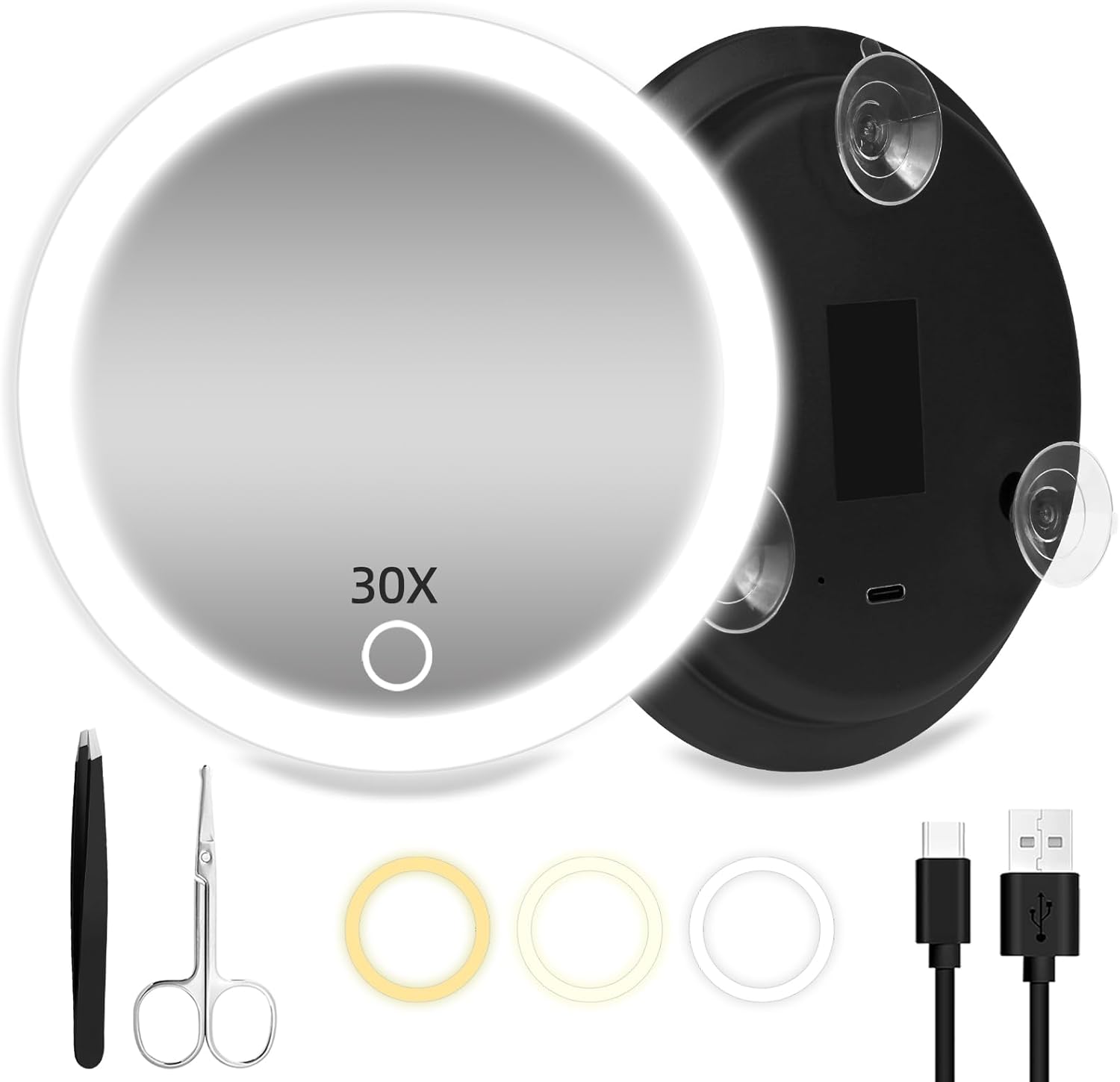 Amazon.com - 30X Magnifying Mirror with Lights, 6inch Large Makeup ...