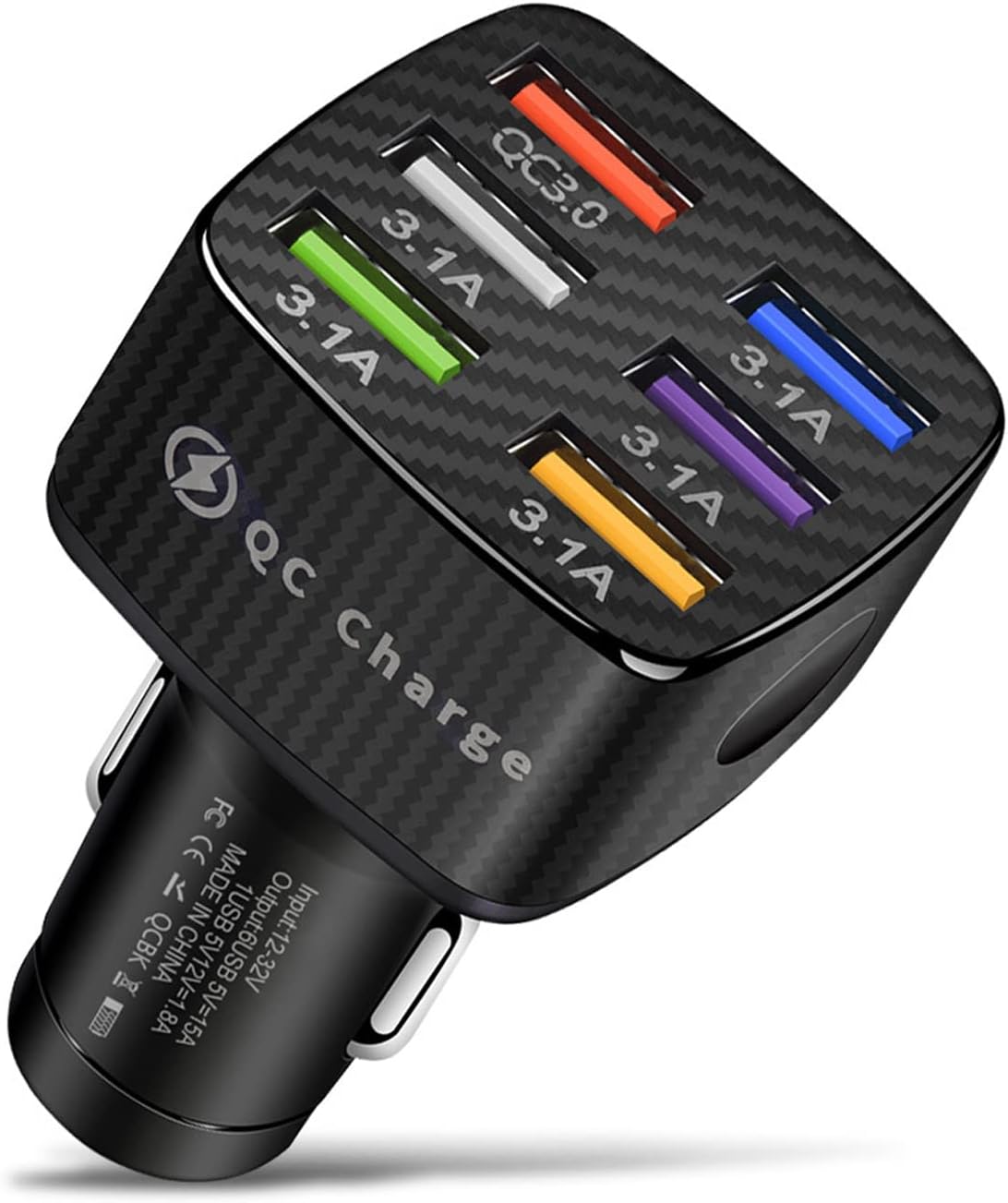 Amazon.com: 66W Fast Car Charger,4 Ports Cigarette Lighter USB Charger ...