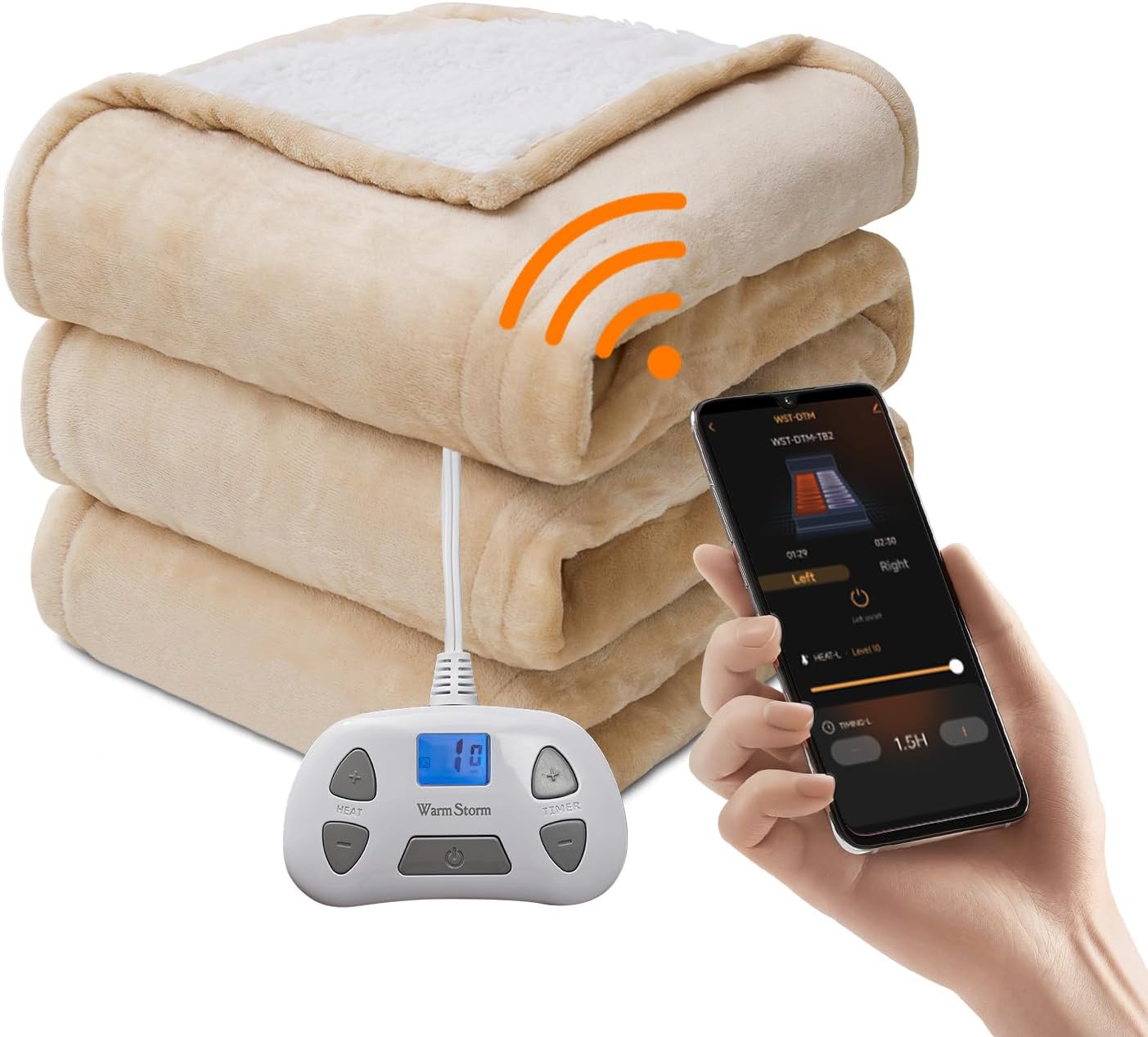 Amazon.com: Heated Electric Blanket Queen Size 84"x90" Single ...