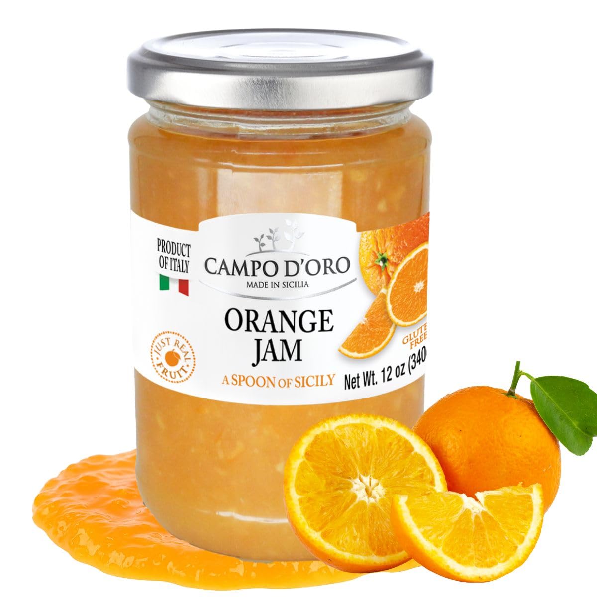 Amazon.com : Campo D'Oro Sicilian Orange Marmalade – Italian Jam – 100% ...