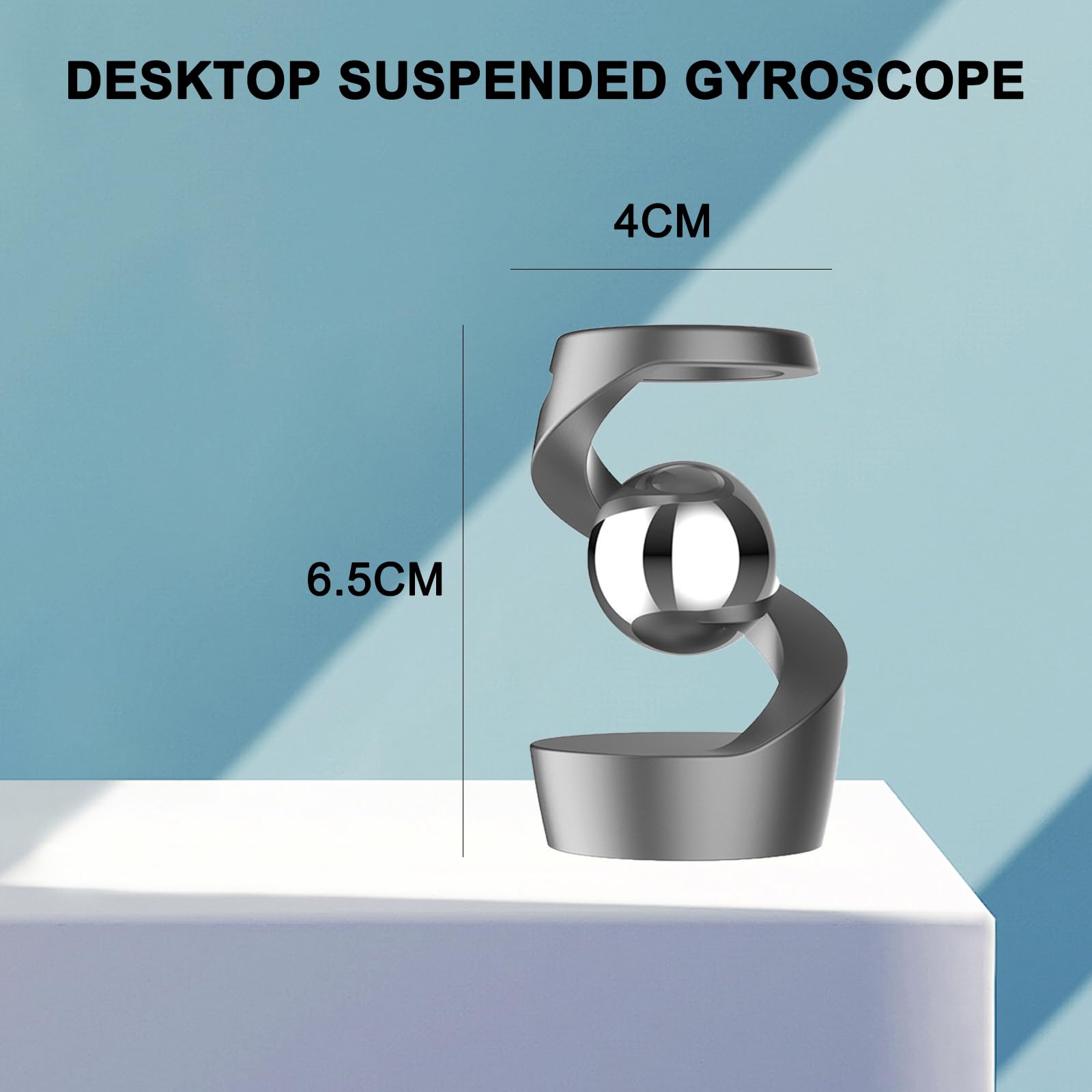 Suspended Gyroscope Desk Toy – Gravity Defying Kinetic Optical-Illusion ...
