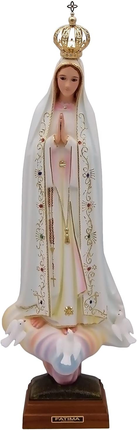 Amazon.com: Our Lady of Fatima Religious Statue, 24 Inch, Glass Eyes ...