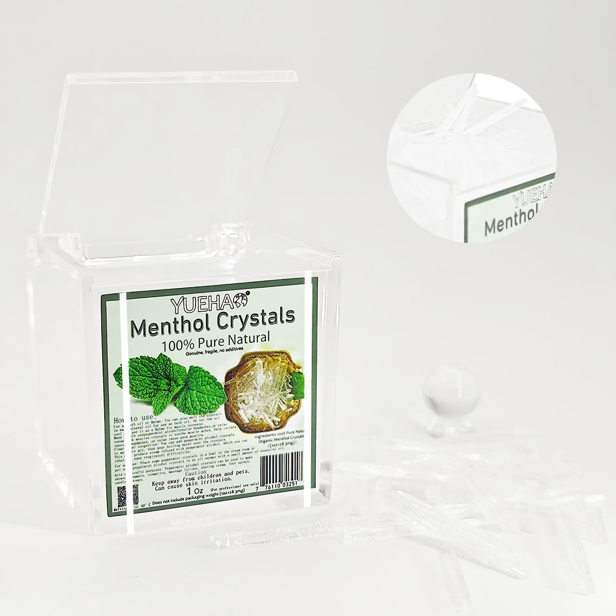 Amazon.com: Yuehao 2024New Menthol Crystals 1 oz>=28.3mg. 100% Natural ...