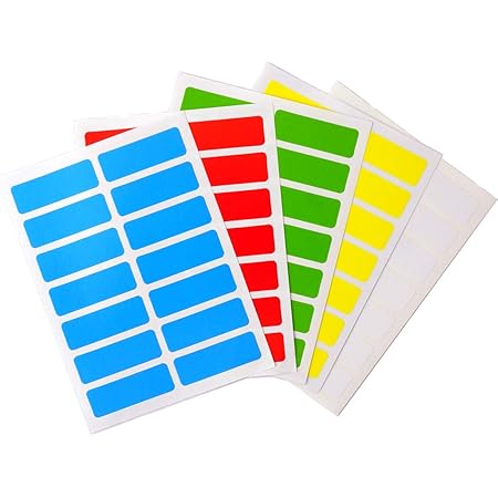 300 Sticky Coloured 12x18mm Oblong Labels Self Adhesive Assorted ...