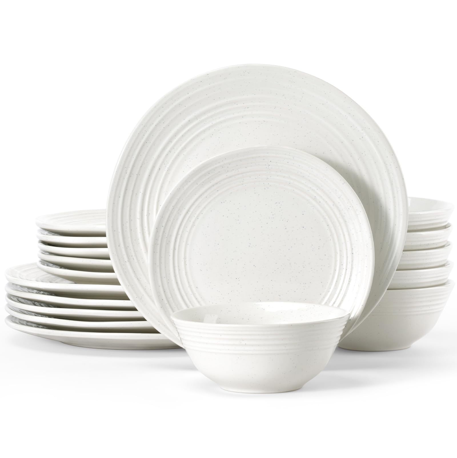 Amazon.com | Famiware Plates and Bowls Sets 18-Piece Stoneware ...