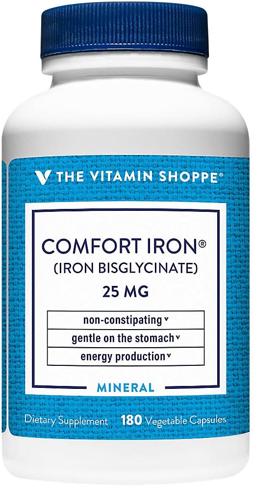 Amazon.com: The Vitamin Shoppe Comfort Iron 25MG, Clinically Studied ...