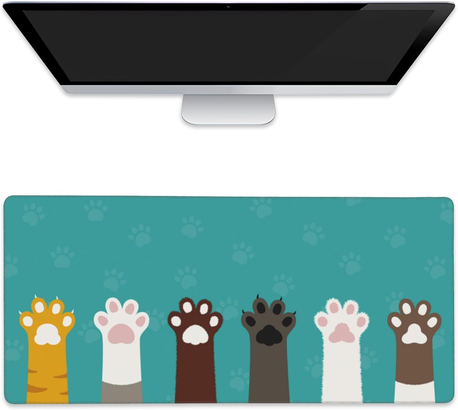 Amazon.com: Extended Gaming Mouse Pad Cute Cat Paws Large Mousepad with ...