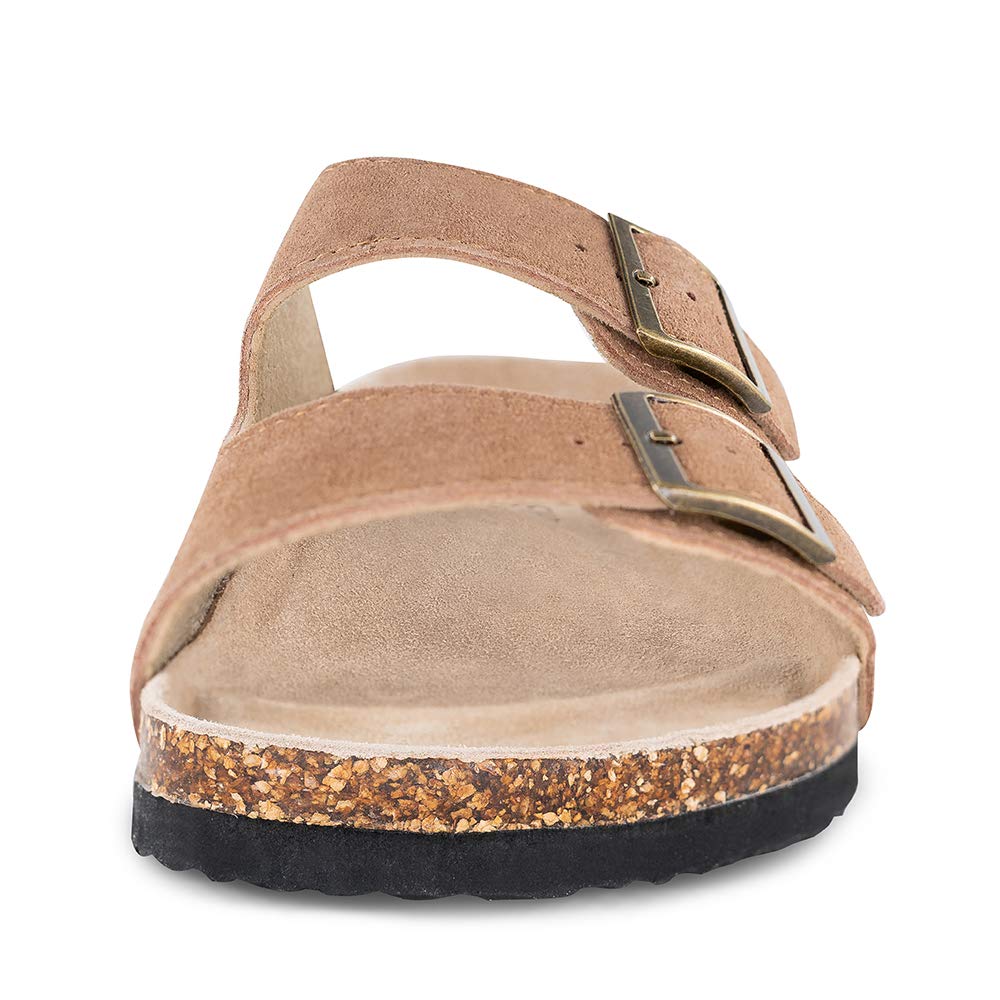 Snapklik.com : TF STAR Mens Cow Suede Leather Slide Sandals