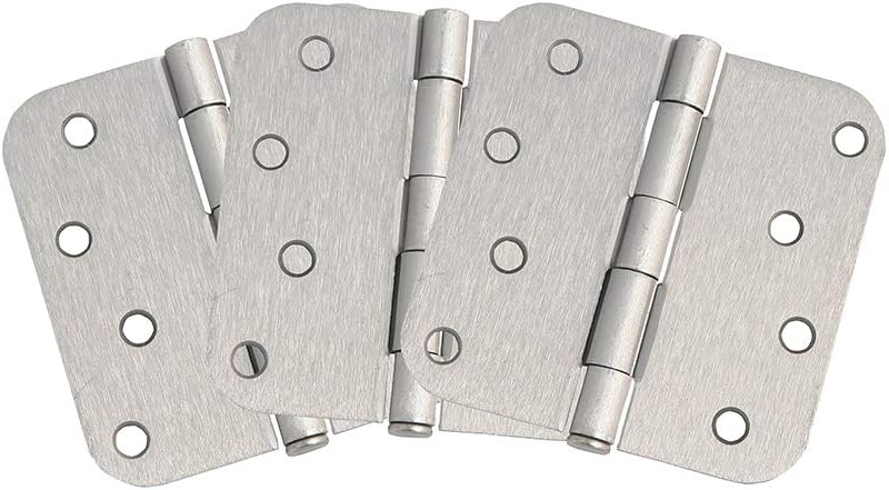 HOSOM 6 Pack Rounded Door Hinges 4 Inch 5/8'' Radius Corner, Satin ...