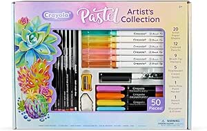 Amazon.com: Crayola Pastel Colors Art Kit (50pcs), Kids Art Set with ...