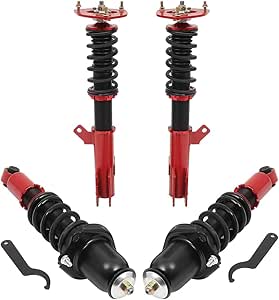 Amazon.com: Coilover Struts Spring Shocks GDSMOTU Full Set Red Coil ...