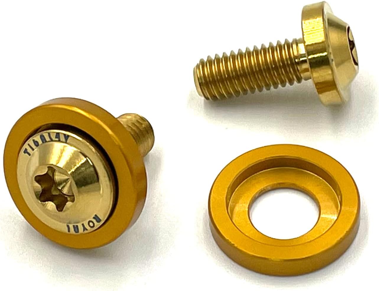 Amazon | 【COTRAX】ROYAL 64チタンナンバーボルト+アルミワッシャー 2個セット M6×15mm SFヘッド トルクスタイプ TI6AL4V 軽量 カスタム ボルト 台湾製 ...
