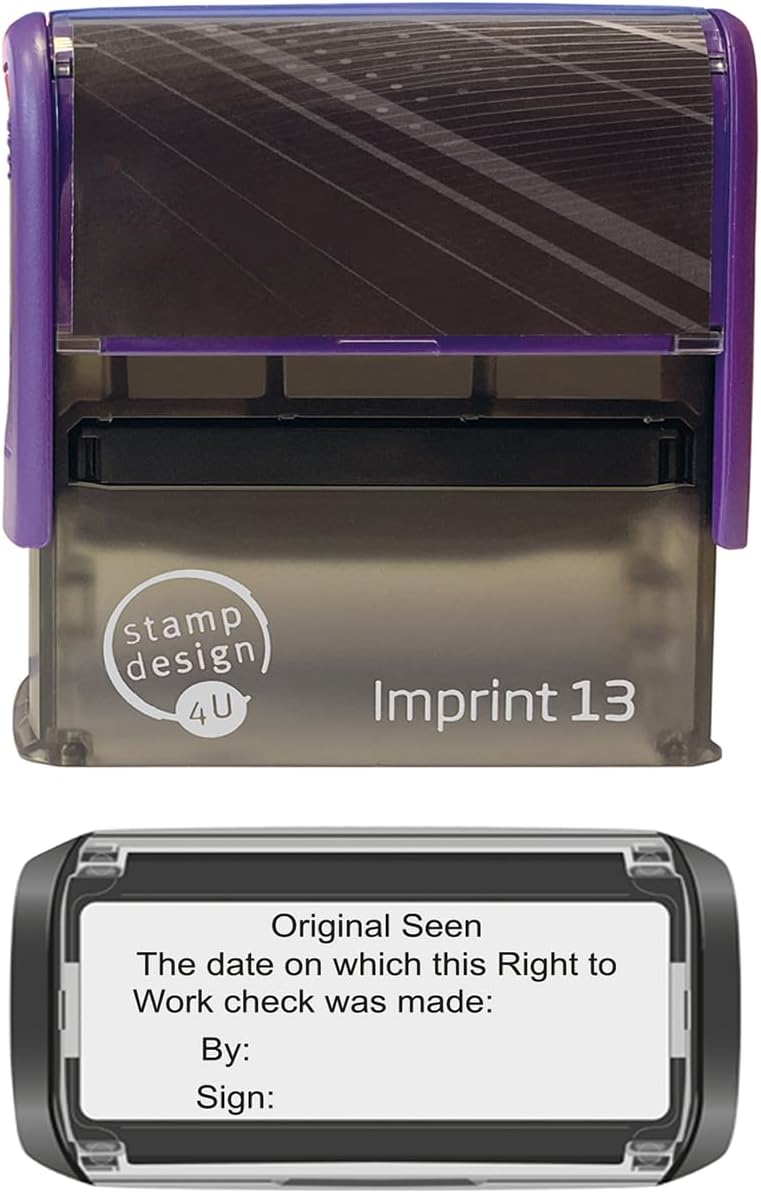 Right to Work Check Certified Stamp Legal HR Stamp Documents 58mm x ...