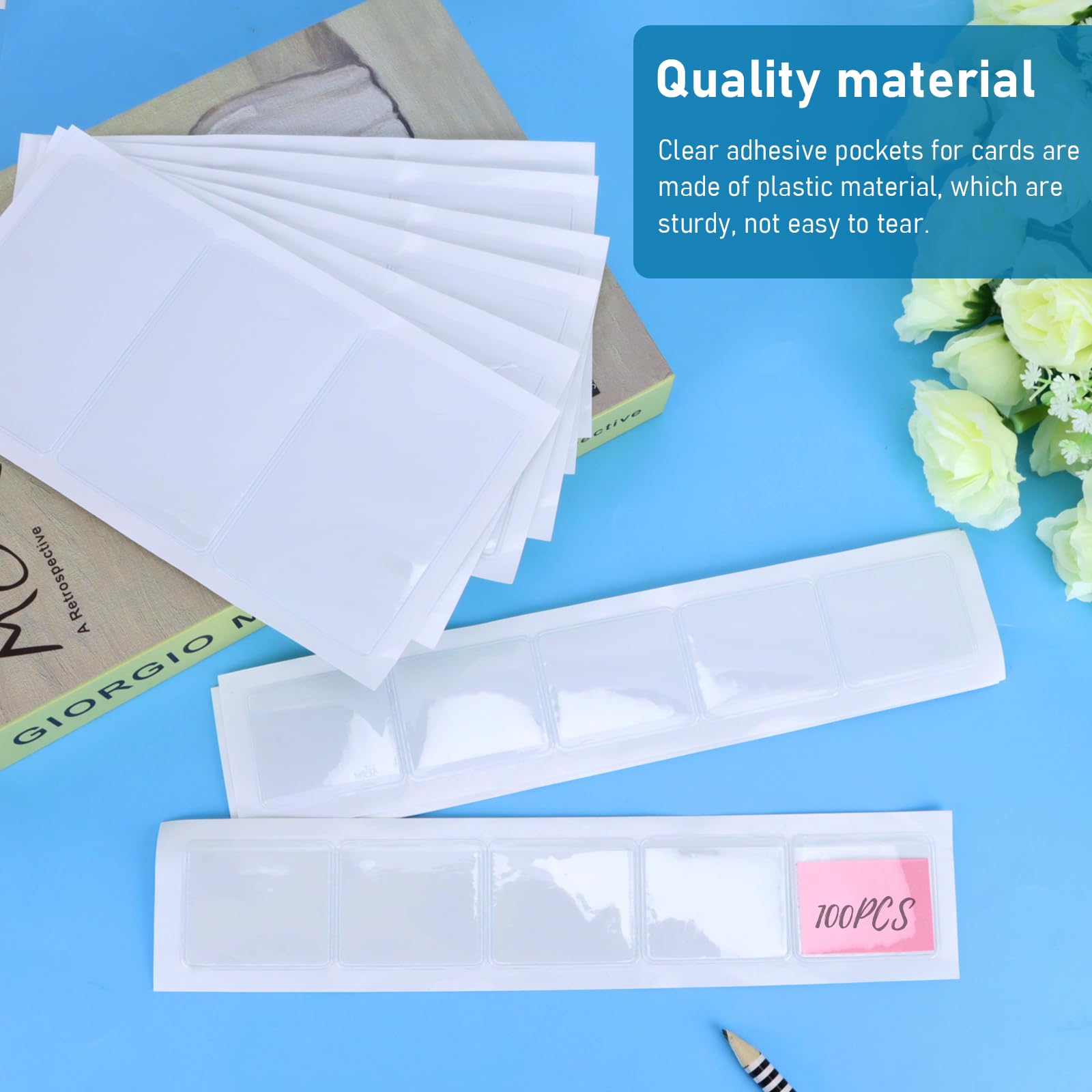 Snapklik.com : CZWESTC 100 Pcs Self-Adhesive Business Card Pockets ...