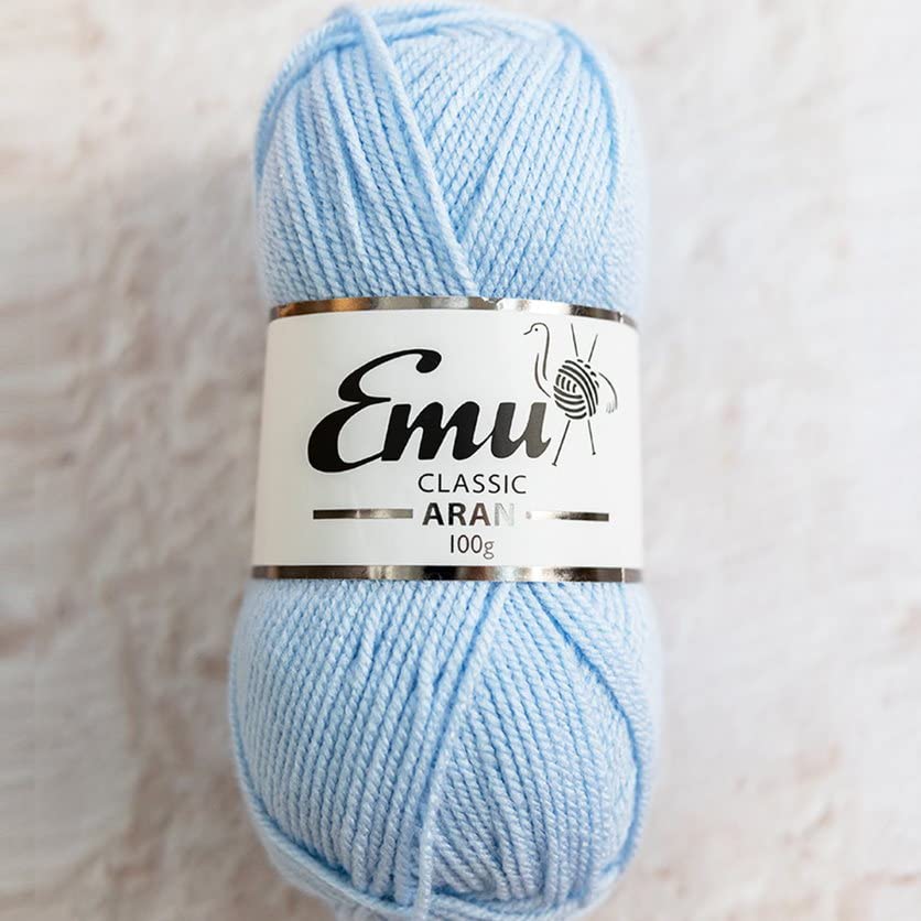 Emu – Classic Aran Yarn – 100g Ball – Wool Shade 109 Baby Blue – BigaMart