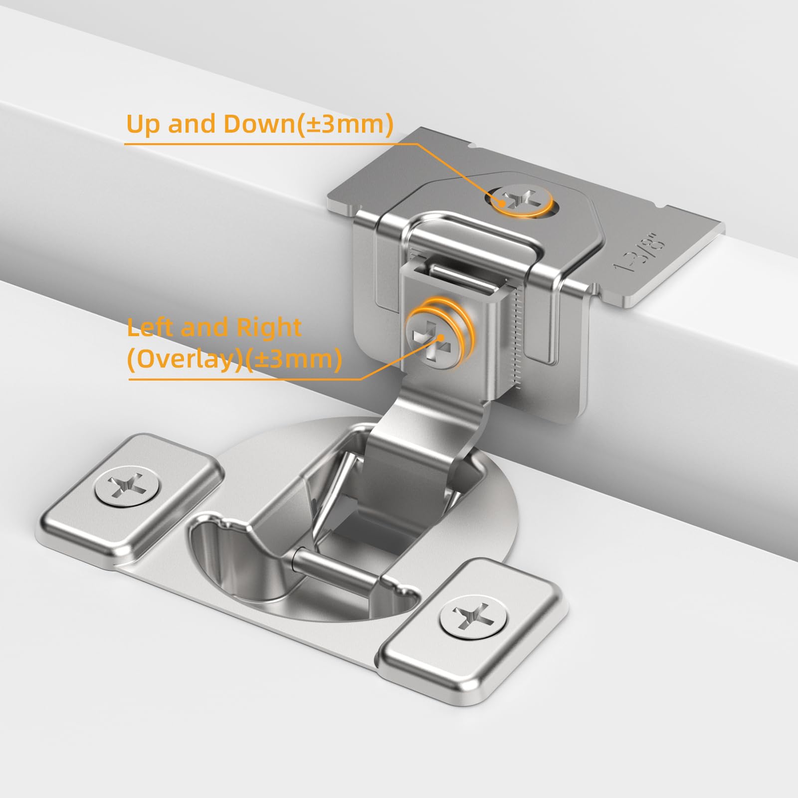 Snapklik.com : Non-Slow Close Regular Hinges, 1-3/8" Overlay Standard ...