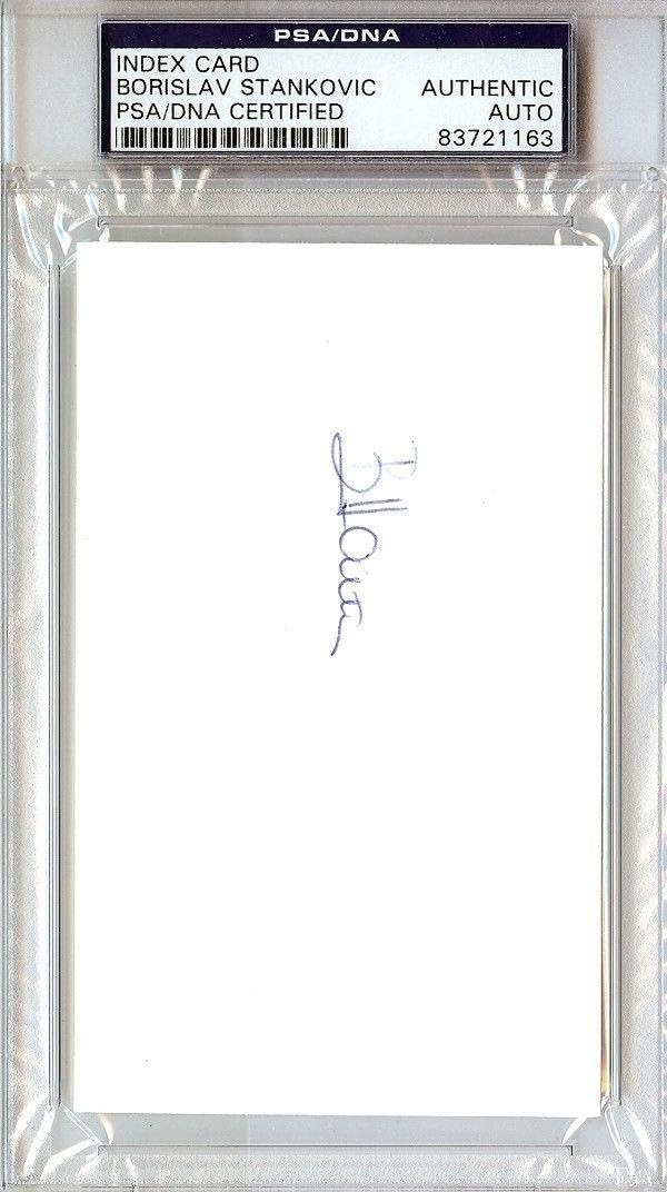 Borislav "Boris" Stankovic Autographed Signed 3x5 Index Card #83721163 ...