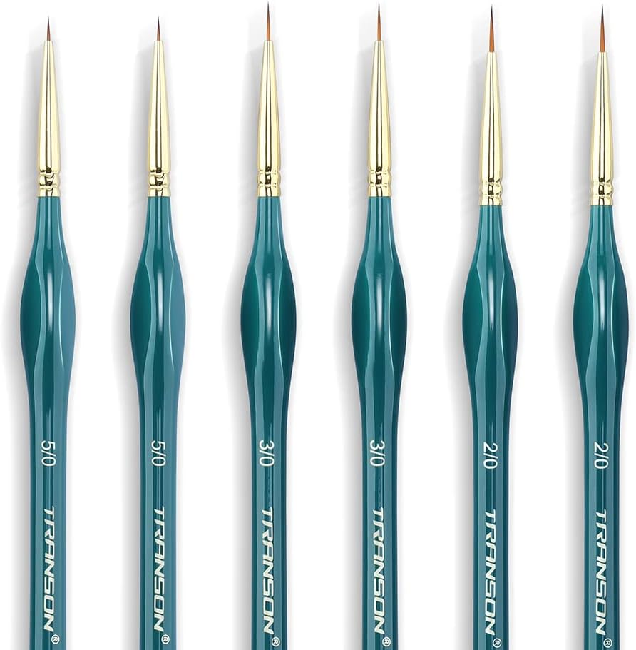 Amazon.com: ZEM Brush Golden Synthetic Long Script Liners Artist Paint ...