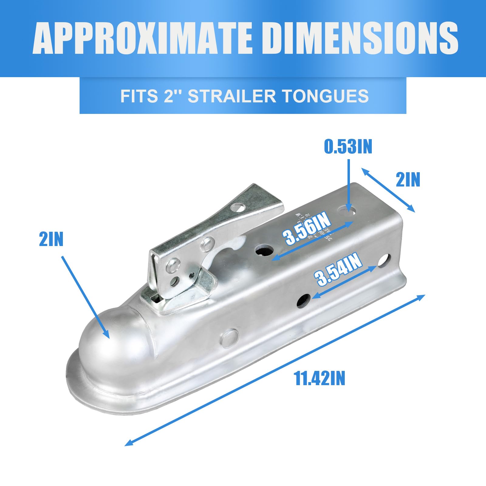 Snapklik.com : Torin ATRHCL004B Straight Trailer Tongue Coupler For 2 ...
