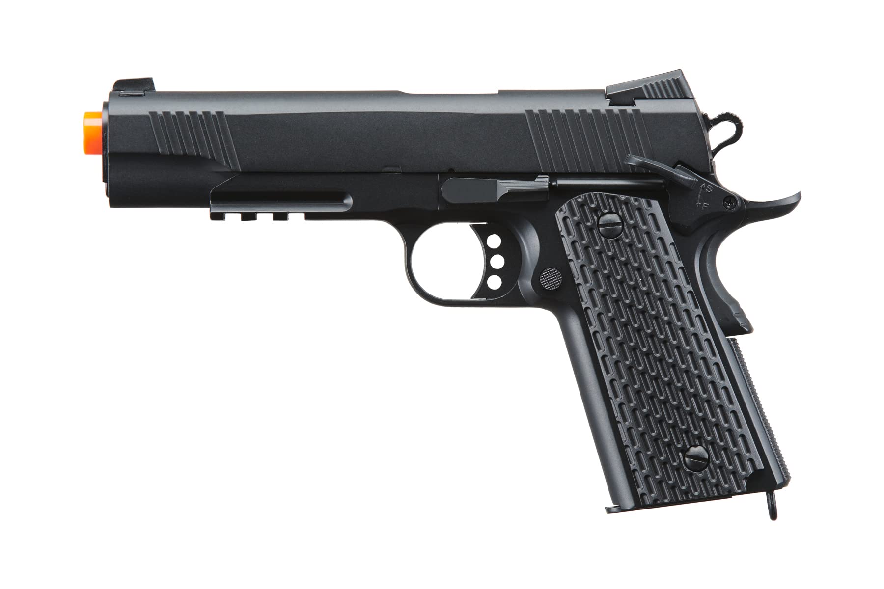 Buy Full Metal Spring Airsoft Pistol with Accessory Rail - Black-UK ...