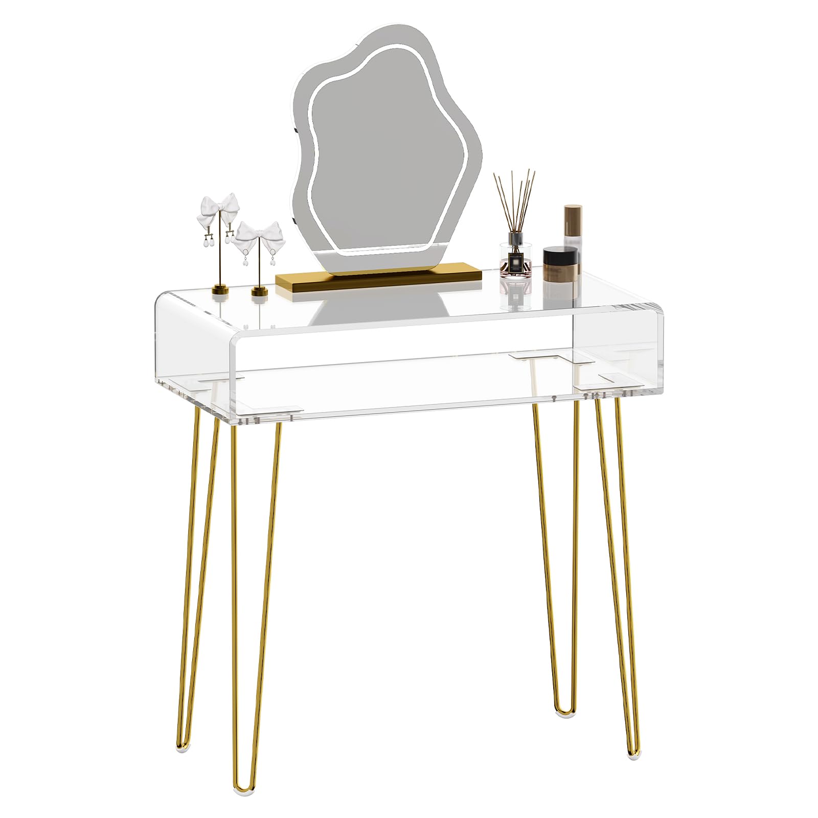 Amazon.com: Eglaf Acrylic Vanity Desk - Small Makeup Vanity Table ...