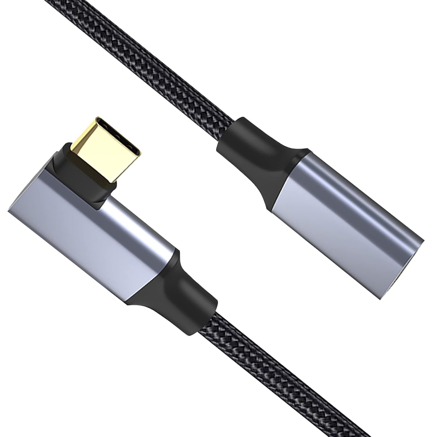 Right Angle USB C Extension Cable, tunghey USB C to USB C Male to ...