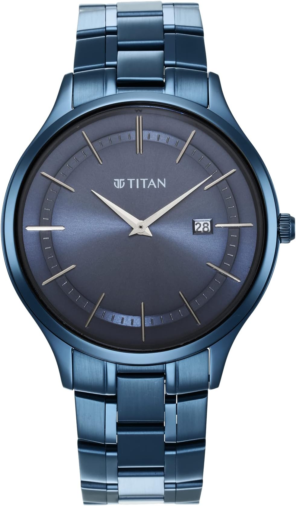 Titan Classique Slim Analog Silver Dial Men's Watch-90142QM01 Stainless ...