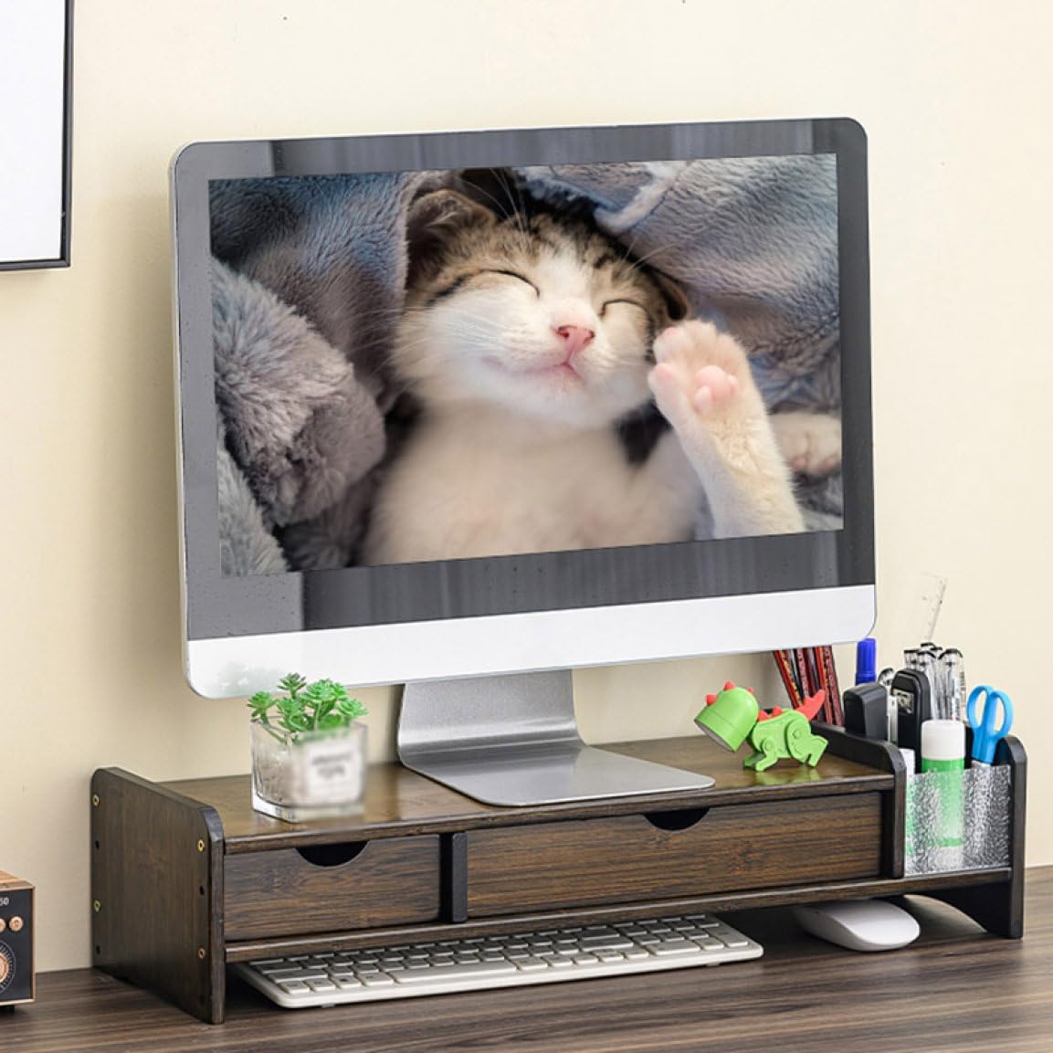 Amazon.co.jp: MJKQ9 Monitor Stand, Drawer B, A4 File Compatible ...