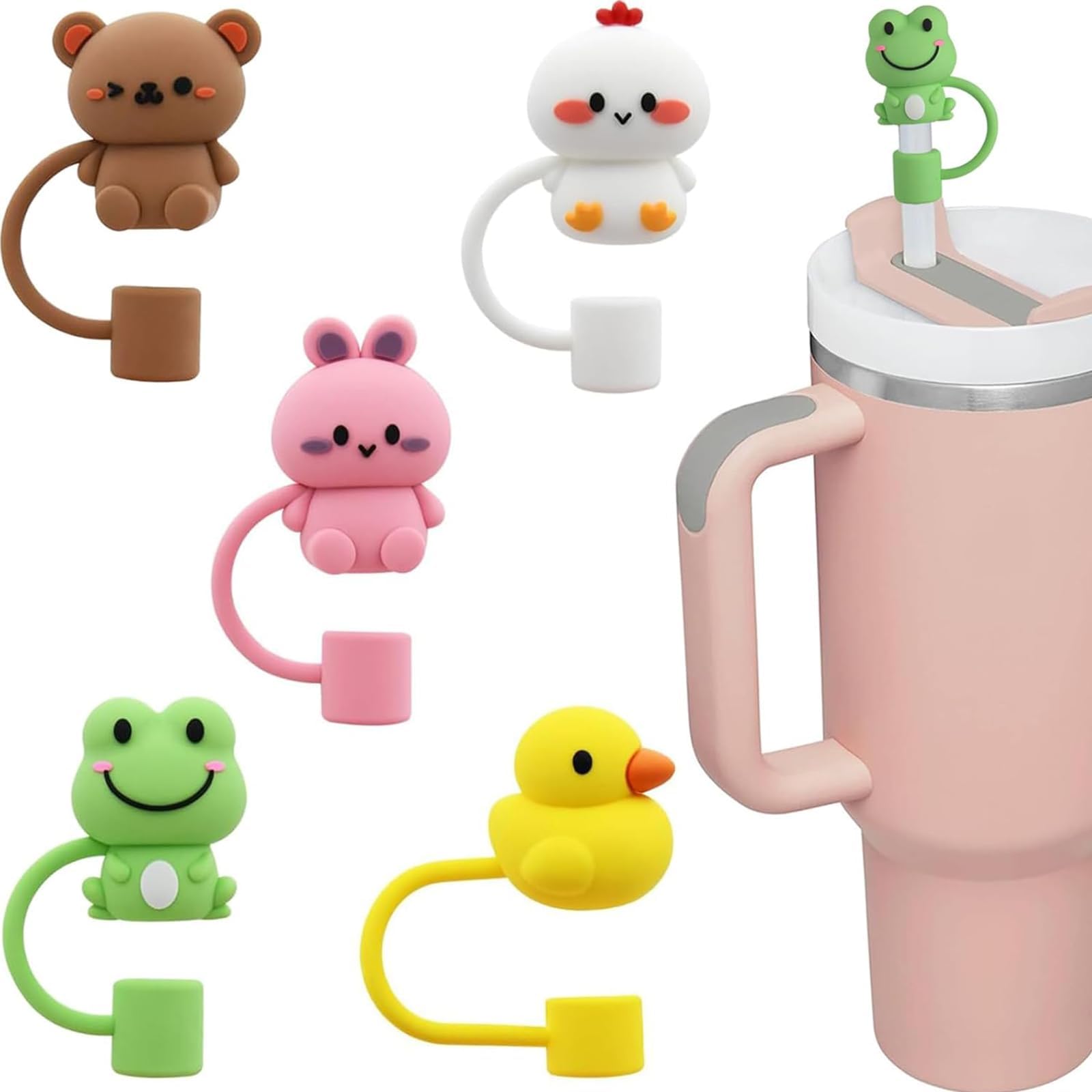 Amazon.com: 10PCS Straw Cover Cap, Cute 3D Straw Cover for Stanley 30 ...