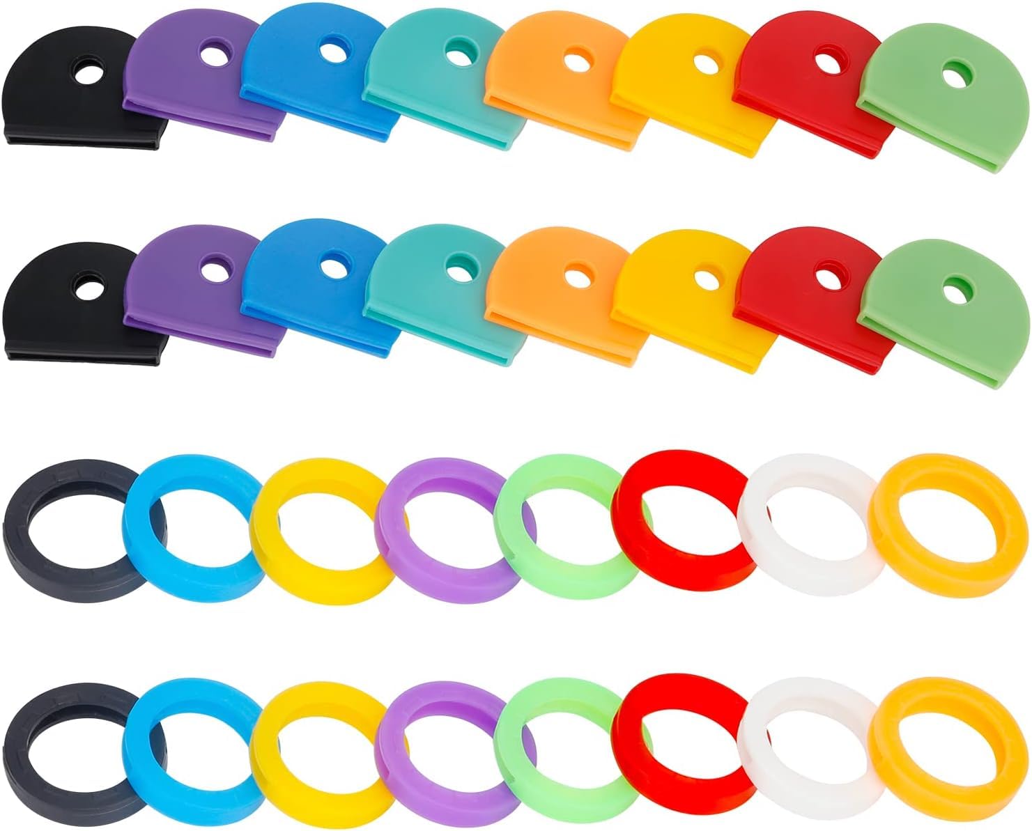 Buy Loiisgy 64 Pack Key Color Caps Covers Tags, Plastic Key Identifier ...