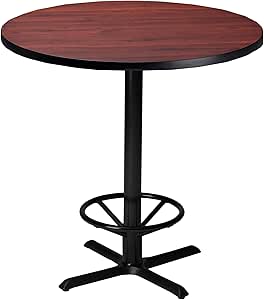 Amazon.com: Mayline Bistro Series Round Bar Height Table with Black ...