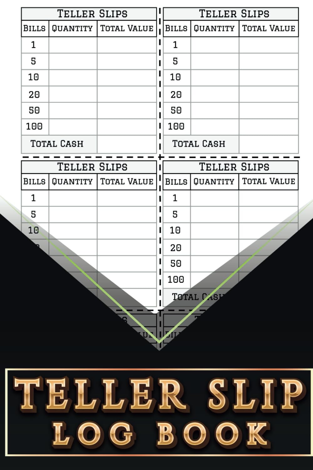 Cash Breakdown Teller Slip: Logbook For Budgeting | Bank Teller Cash ...