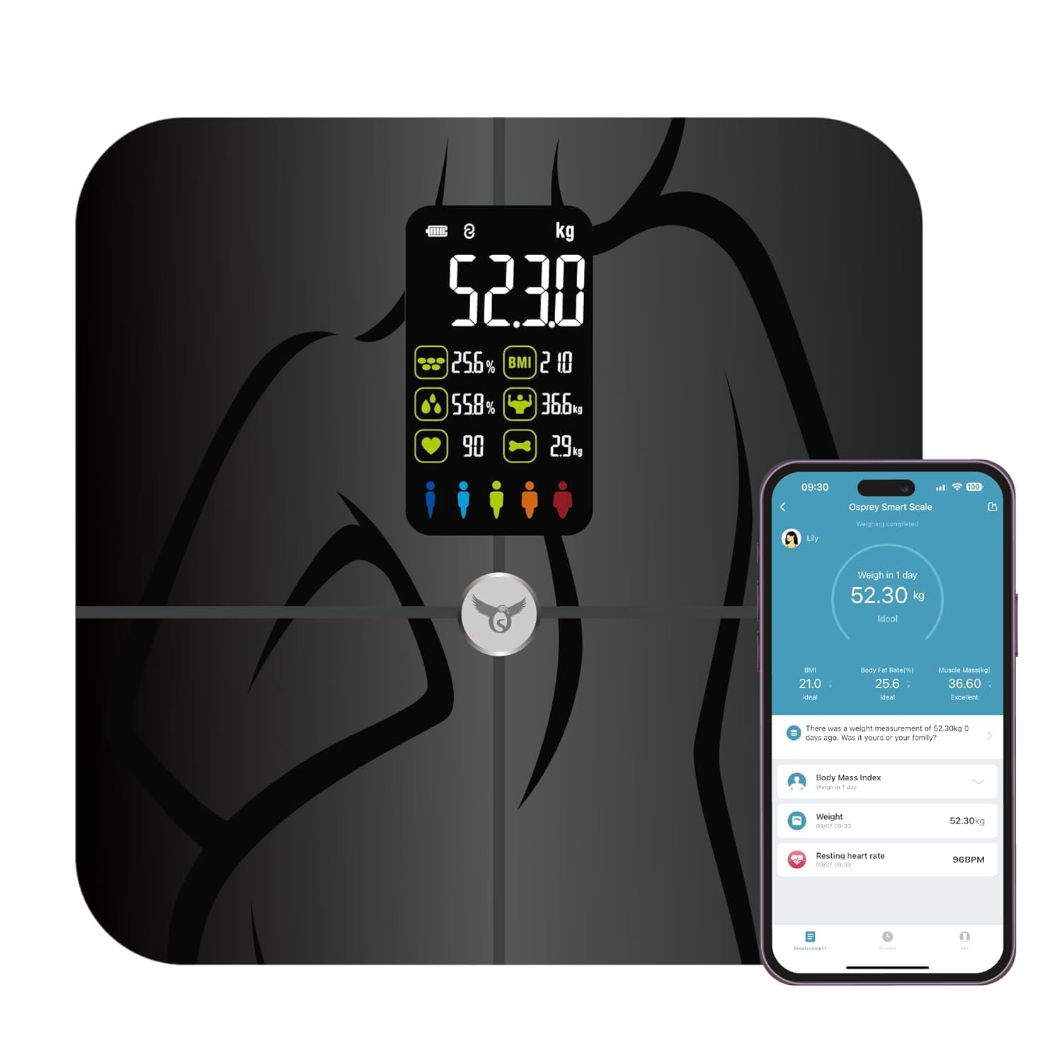 Amazon.com: Osprey.life Smart Scale for Body Weight and Fat, Bathroom ...