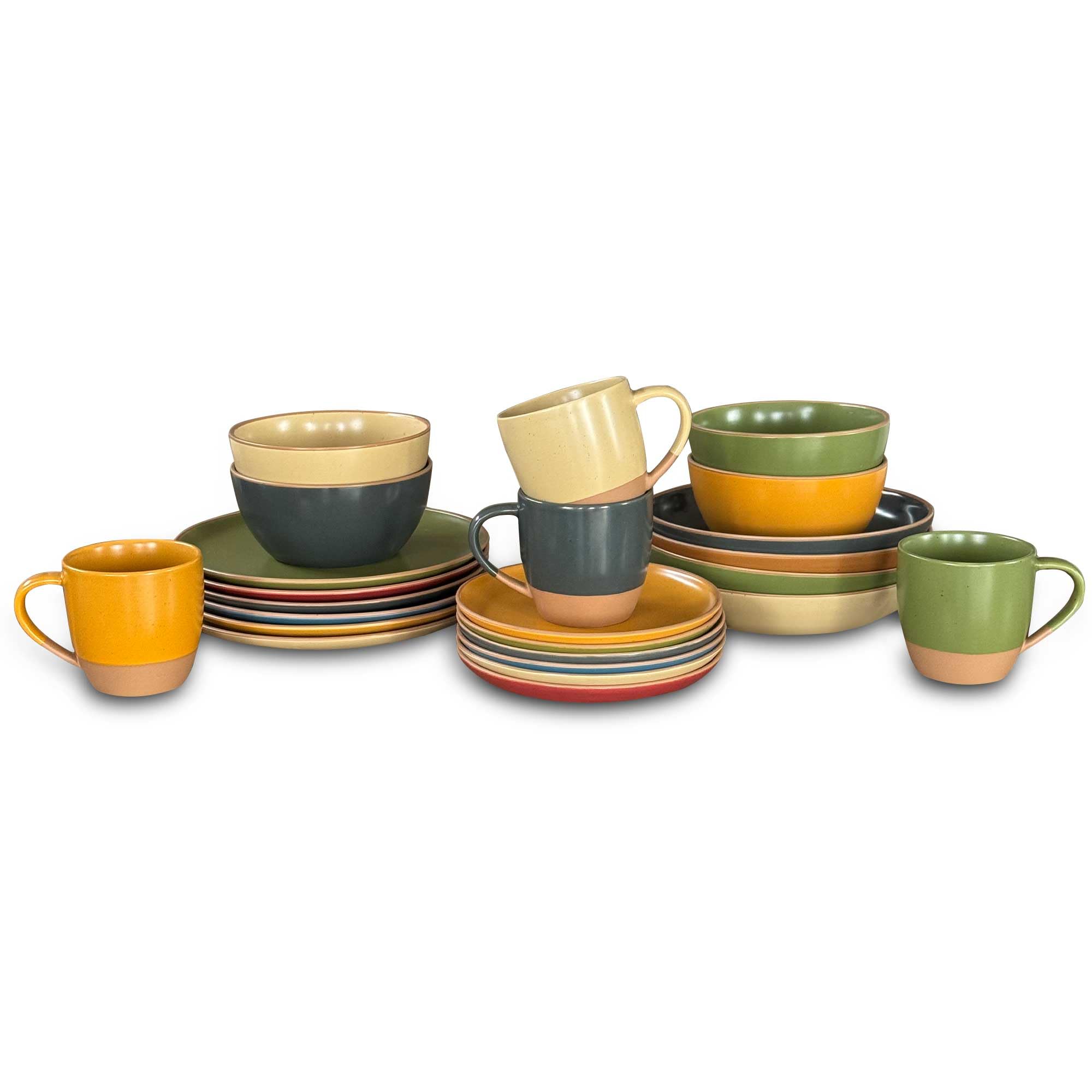 Amazon.com | Mora Ceramics Artisan Bundle | Dinner Plates, Salad Plates ...