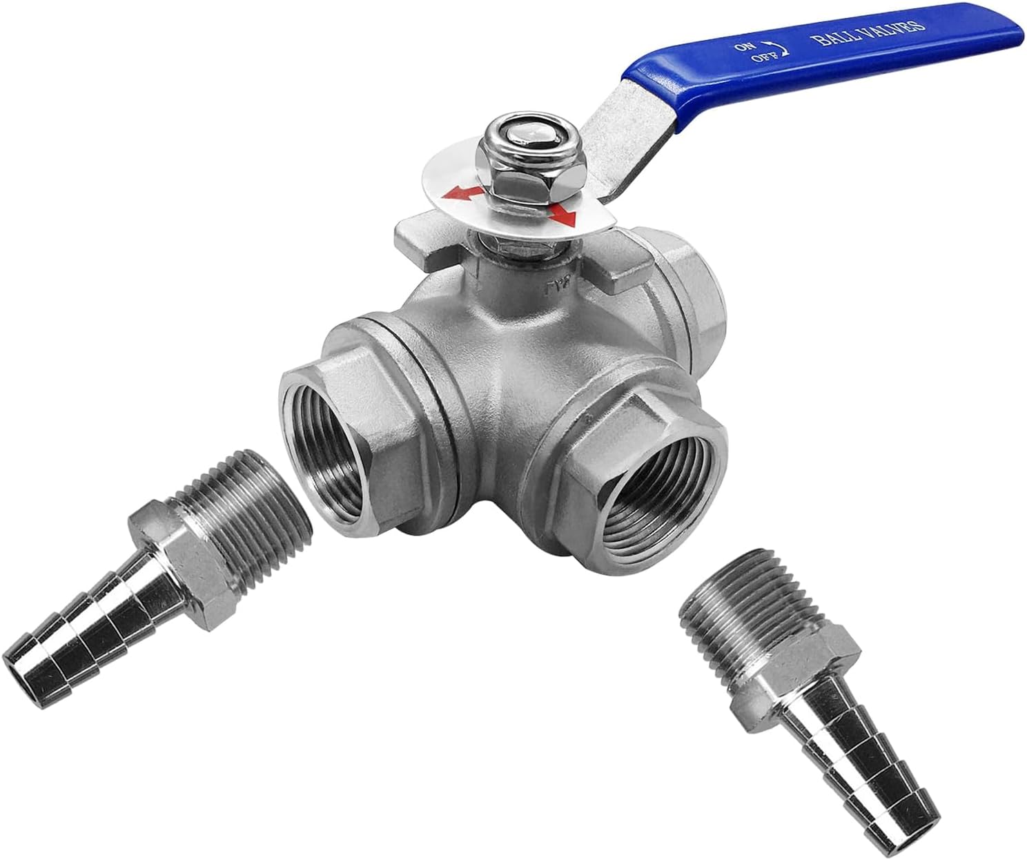 Amazon.com: Beduan Stainless 3 Way Ball Valve with 3/4" Hose Barb ...
